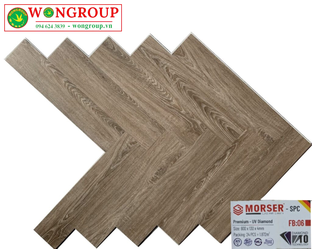 Sàn nhựa hèm khóa Morser 4mm xương cá FB06 » Tập đoàn WonGroup - WonGroup.vn